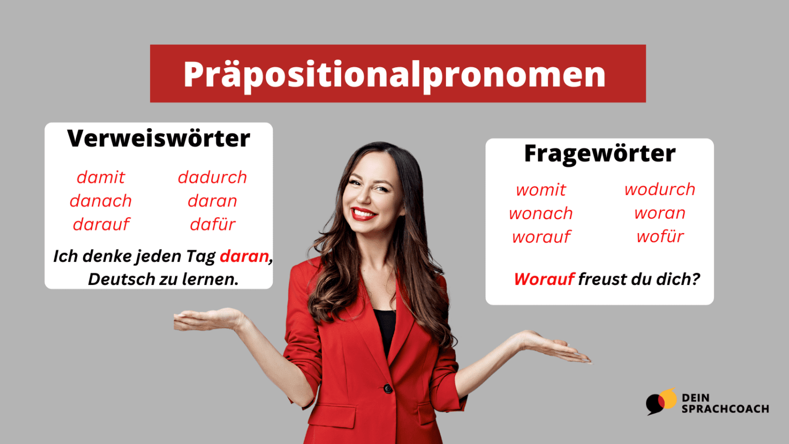 Präpositionalpronomen | DeinSprachcoach